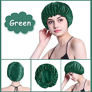 4PCS Bonnet Satin Bonnet Silk Bonnet for Sleeping, Bonnets for Black Women Hair Bonnet for Sleeping, Silk Sleep Cap Bonnet for Curly Hair, B