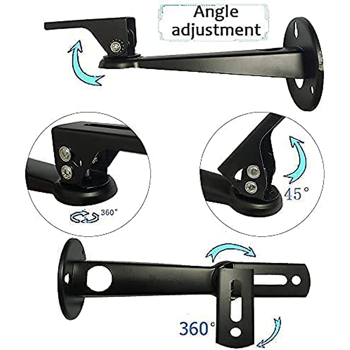2-Be-Best Mini Projector Wall Mount Angle Adjustable Projector Mount Length 7.87 in / 20 cm Thread 1/4" M4 M6 Rotation 360° as Projectors CCTV DVR Cameras Camcorder Mount for Office School Home Black
