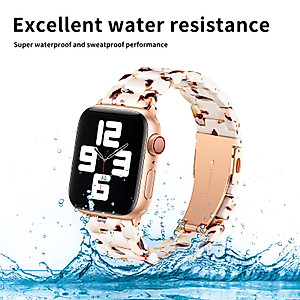 Bestig Resin Bands Compatible with Apple Watch Band 38mm 40mm 41mm 42mm 44mm 45mm 46mm 49mm Women Men,Lightweight Waterproof Strap for iWatch Ultra SE Series 10/9/8/7/6/5/4/3/2/1(Nougat White)