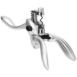 Houdini Lever Corkscrew with Foil Cutter and Extra Spiral (Silver)