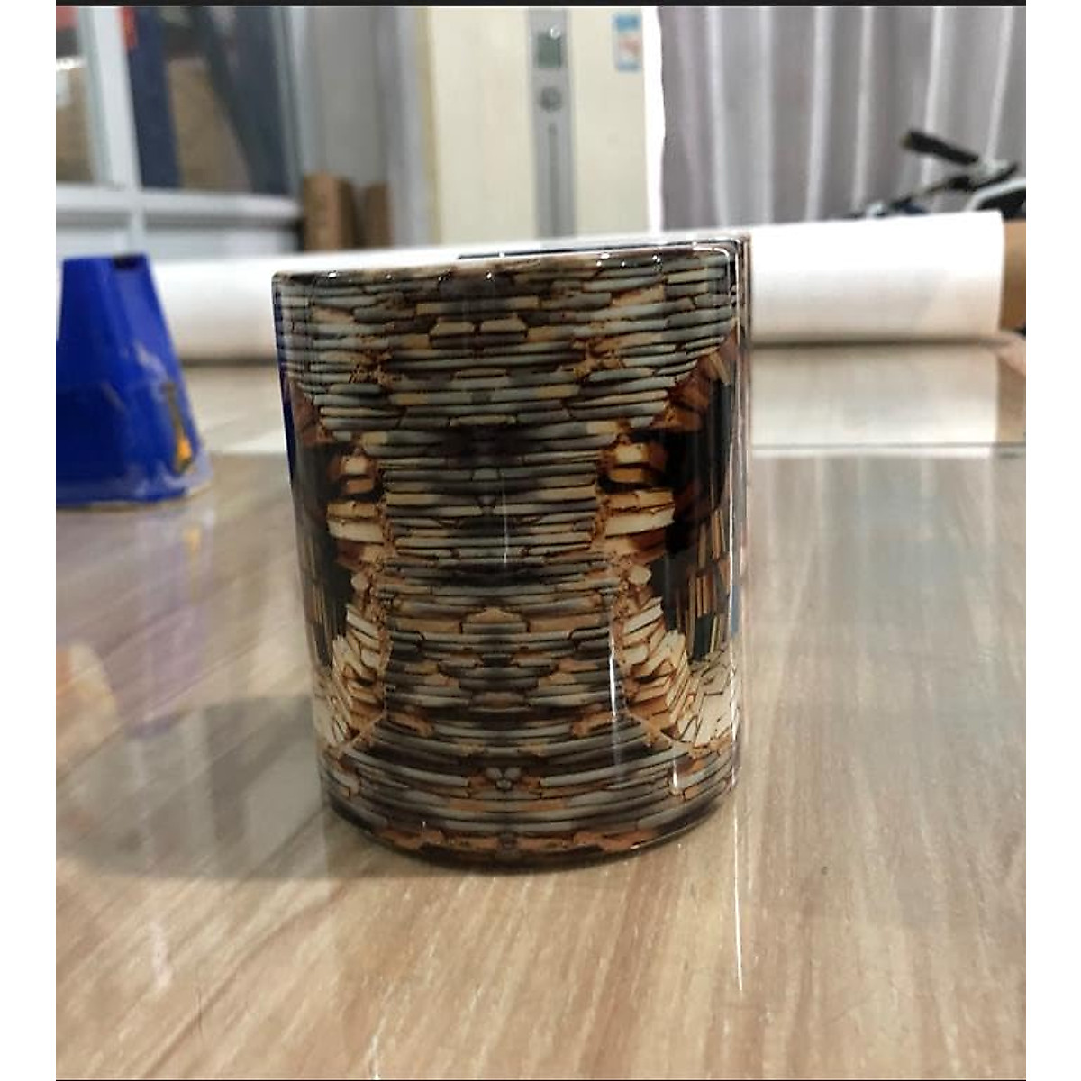 3D Bookshelf Mug - A Library Shelf Cup, Library Bookshelf Mug, Book Lovers Coffee Mug, Creative Space Design Multi-Purpose Ceramic Mug, Cool Gifts for Readers Bookish 3D White Mug (B)