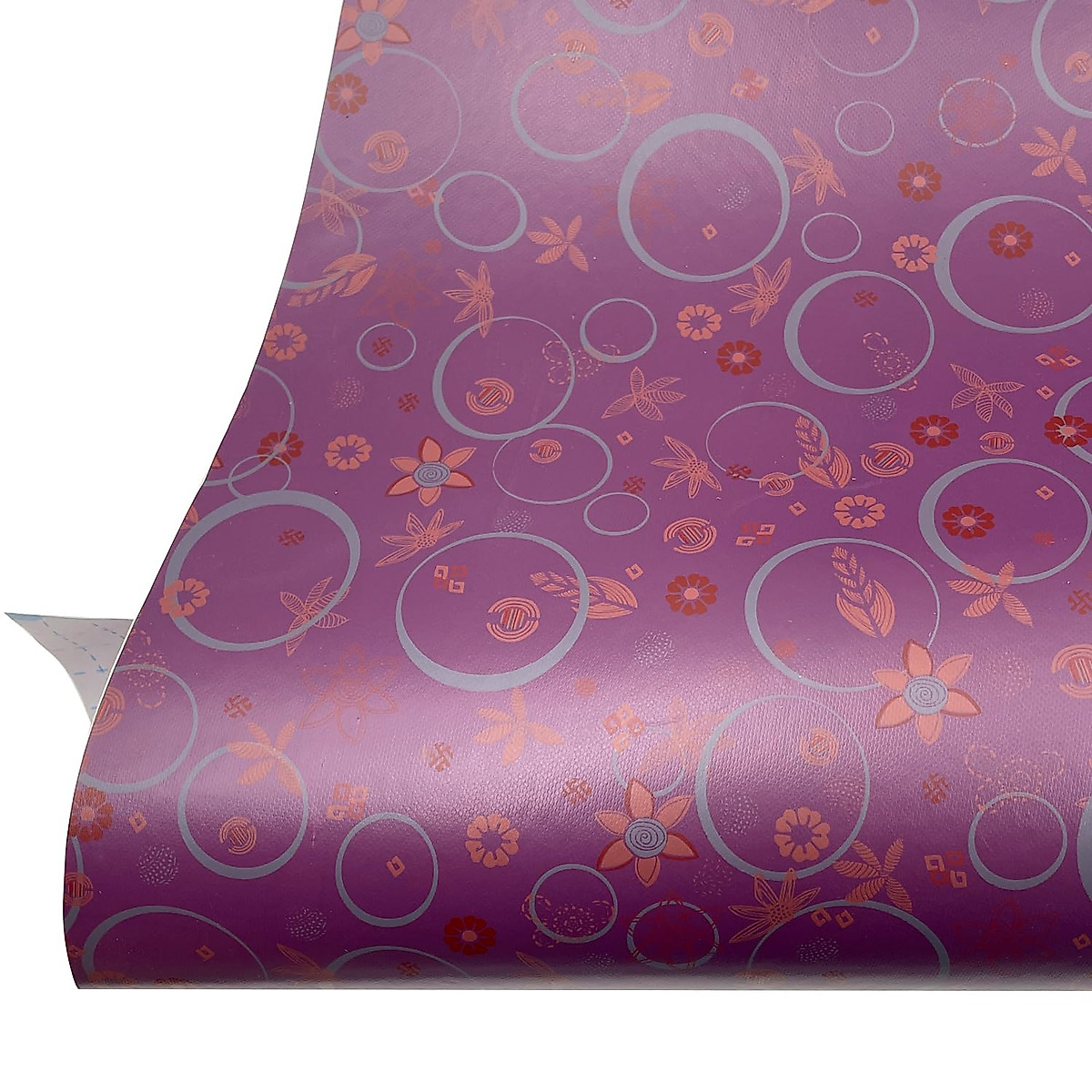 Yifely Peel & Stick Drawer Liner Removable Shelf Paper for Covering Apartment Old Cabinets Shelves, Purple Ring, 17.7 Inch by 9.8 Feet