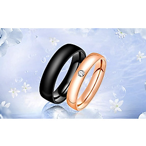 Uloveido Stainless Steel Couples Rings for Men Women His and Her Promise Wedding Band Rings for friend friend Y1783（Men, Size 9