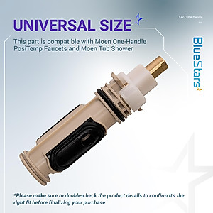 BlueStarts High-Quality 1222 One-Handle Faucet Cartridge - Compatible with Moen One-Handle PosiTemp Faucets and Moen Tub Shower