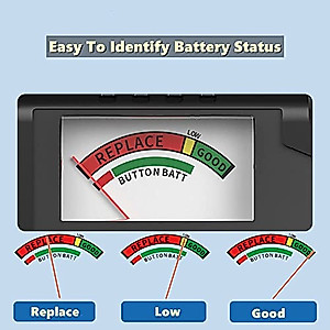 MZD8391 All-in-1 Battery Tester, Universal Battery Checker for AA AAA C D 9V 1.5V Button Cell Batteries Household Batteries (No Battery Required for Operation) (1)