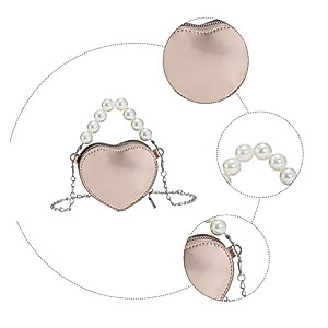TENDYCOCO 5pcs Fashion Clutch With Wrist Handle Day Mini Strap Bag Gifts Shaped Chain Crossbody Cross Shoulder Small Tote Gift Body for Purse Heart-shaped Women Pearl Evening Girl Handbag