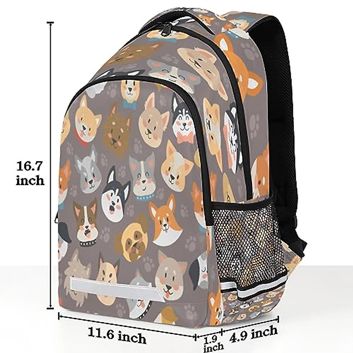GzLeyigou Cute Husky School Backpacks for Boys Girls Cute Corgi BookBag for Teen Girls Travel Schoolbag for Boys Girls Middle High school Bookbags