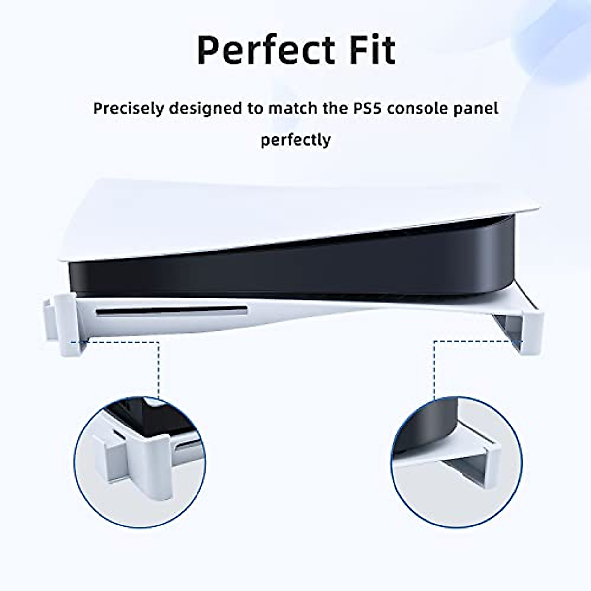 Mcbazel Horizontal Stand for PS5, Base Stand Accessories Compatible with Playstation 5 Disc & Digital Editions - White