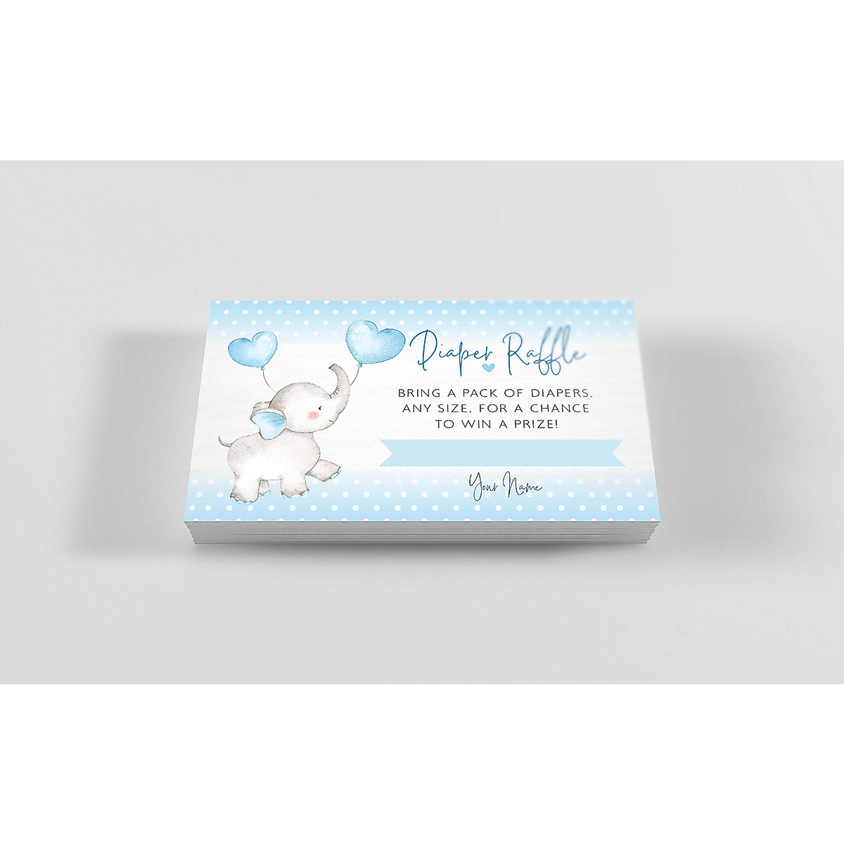 Your Main Event Prints Boy Elephant Baby Shower Invitations, Peanut Baby Shower Invites with Diaper Raffles Cards, Sprinkle, 20 Invites Including Envelopes
