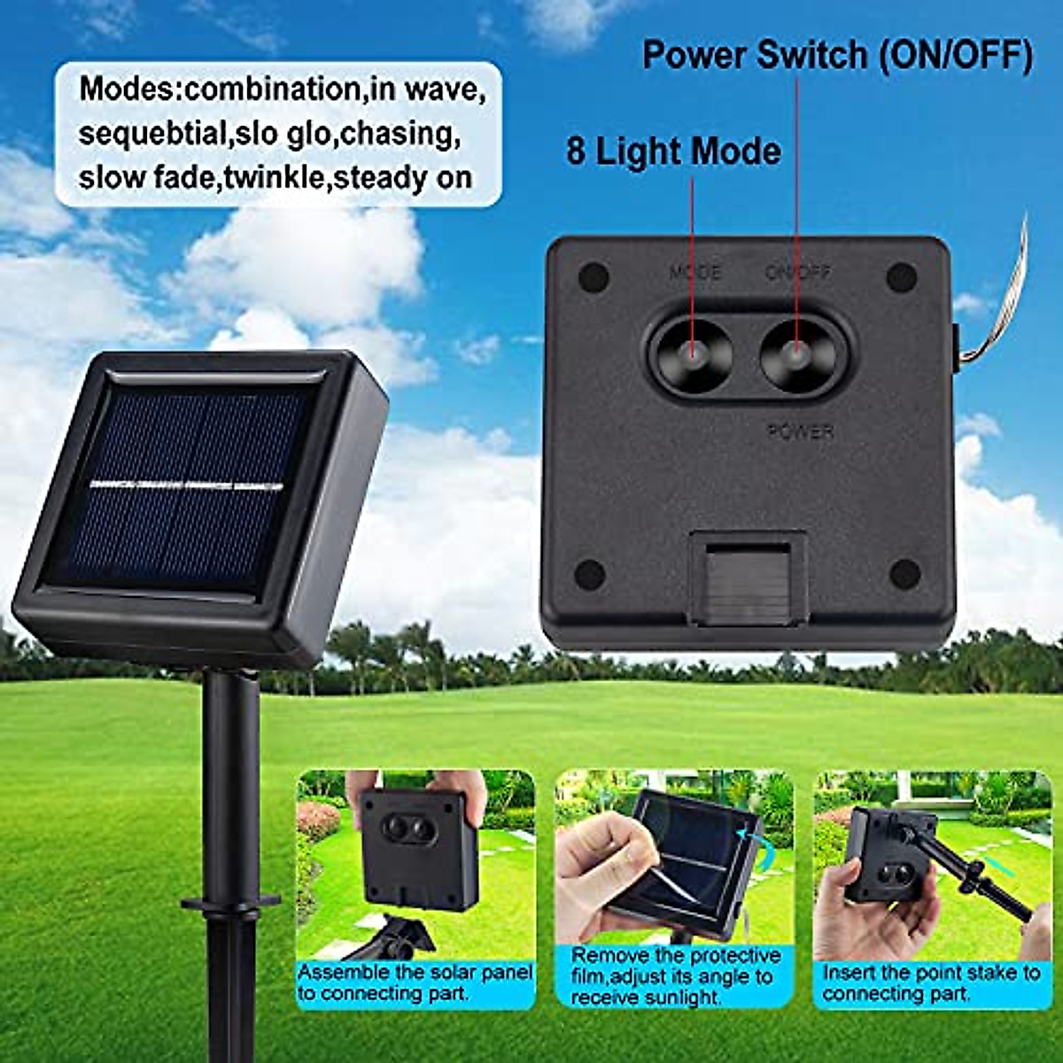 HEAGEERO Solar Starburst Light 2 Pack, Outdoot Chandelier Lights 180 LEDs | Solar Umbrella Fairy Light | Solar Firework Light | Hanging Decorative Lights for Party Garden Patio Bedroom,DIY Light