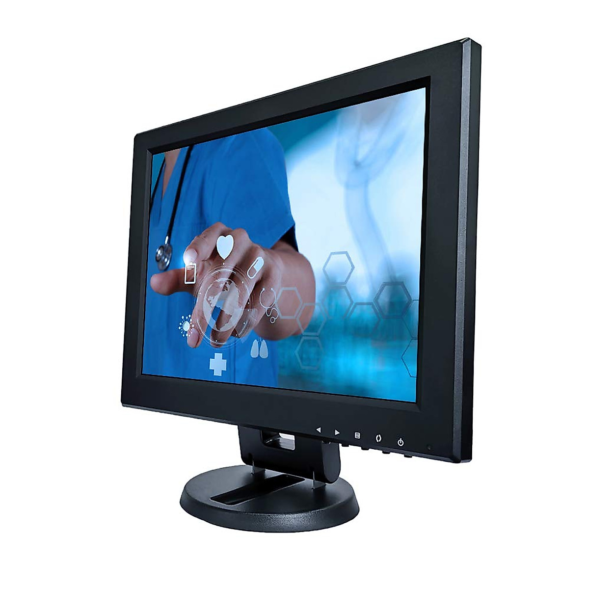 iChawk 12.1" inch PC Monitor 1024x768 4:3 Positive Screen USB VGA Plastic Outer Housing Portable Four-Wire Resistive Touch LCD Screen Monitor for PC Display, Industrial Medical Equipment W121PT-272R