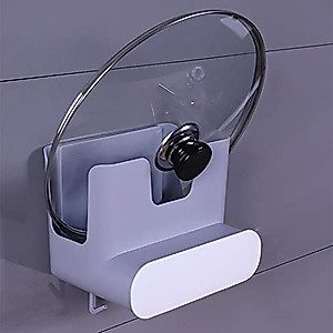 MHADBKH Multifunction Pot Lid Stand Wall Mounted Self Adhesive Pan Storage Rack Drainer with Drawer Hooks Shelf