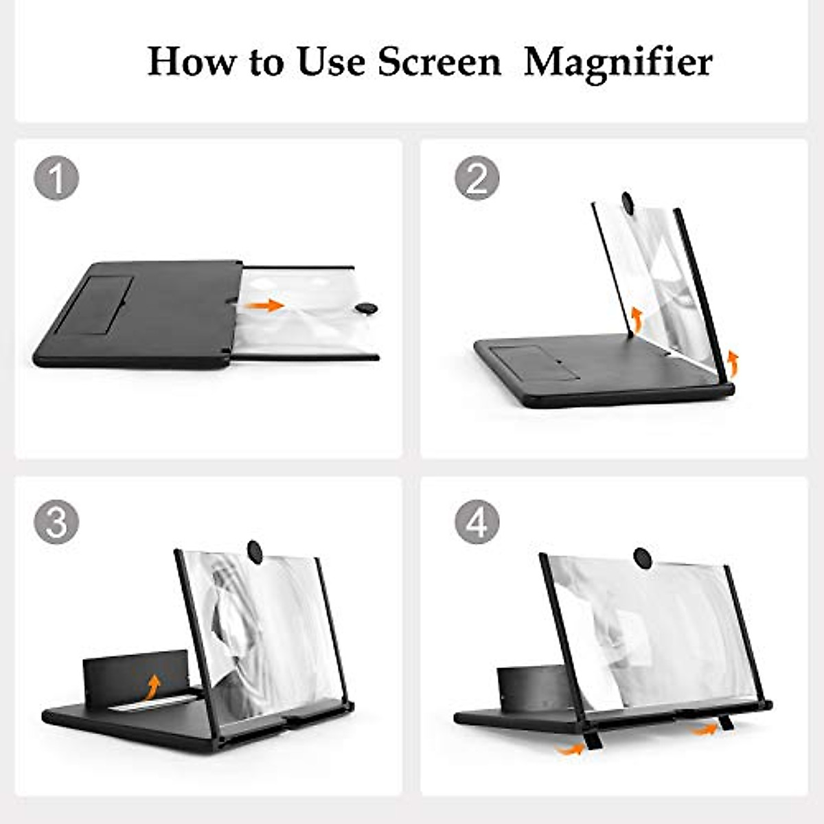 14 inch Screen Magnifier for Cell Phone, Phone Screen Magnifier, 2022 Upgraded Version Screen Amplifier, Mobile Phone Magnifying Screen, Foldable Smartphone Screen Magnifier