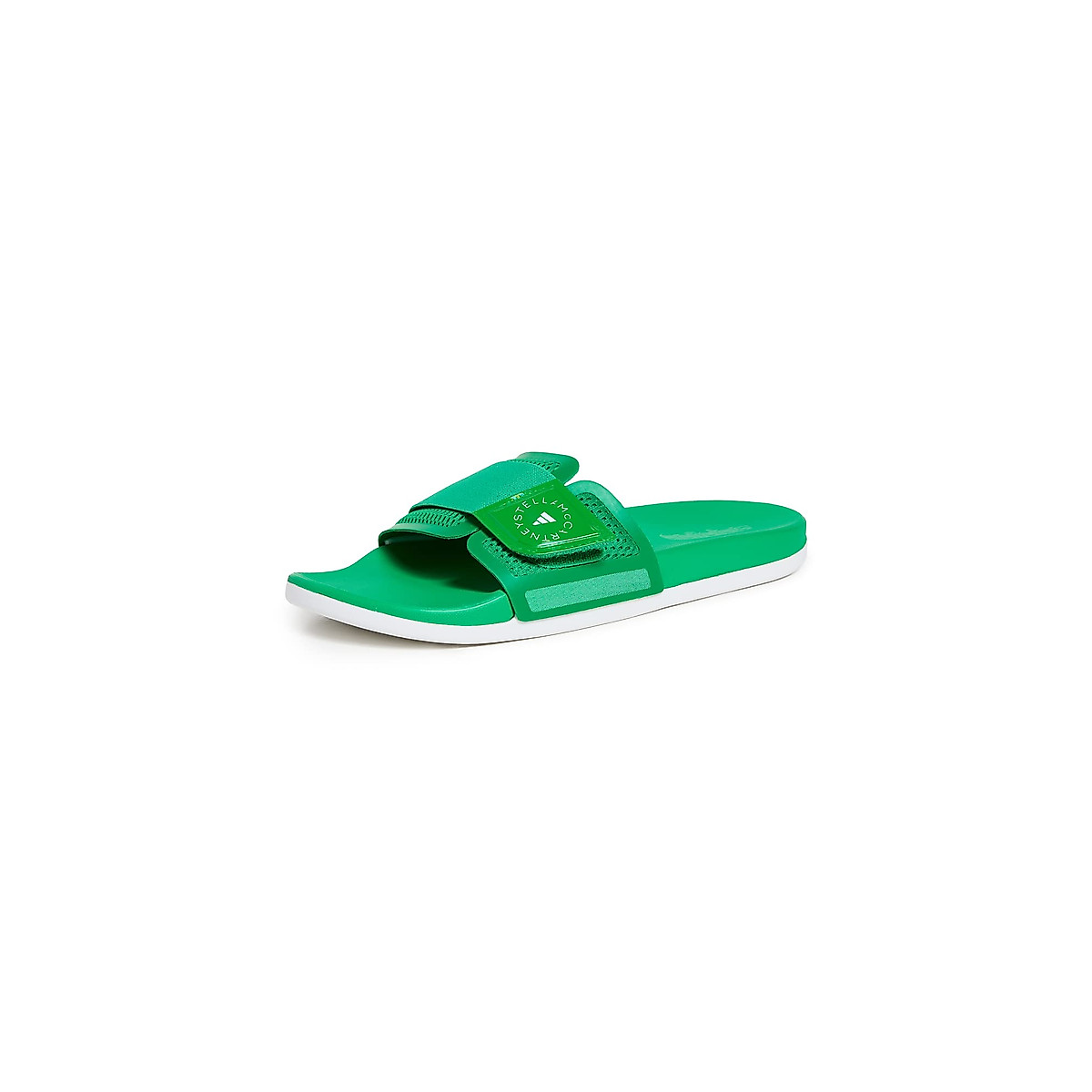 adidas by Stella McCartney Women's Slides, RichGreen/RichGreen/White, 7.5 Medium US