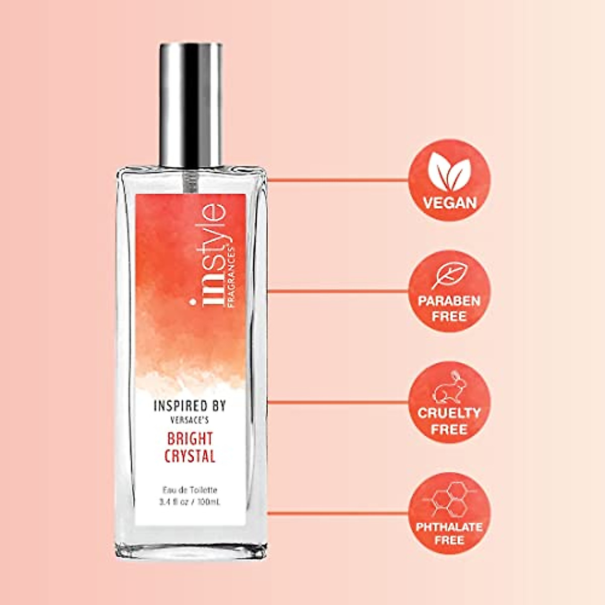 Instyle Fragrances | Women’s Eau de Toilette | Vegan, Paraben & Phthalate Free | Never Tested on Animals | 3.4 Fl Oz