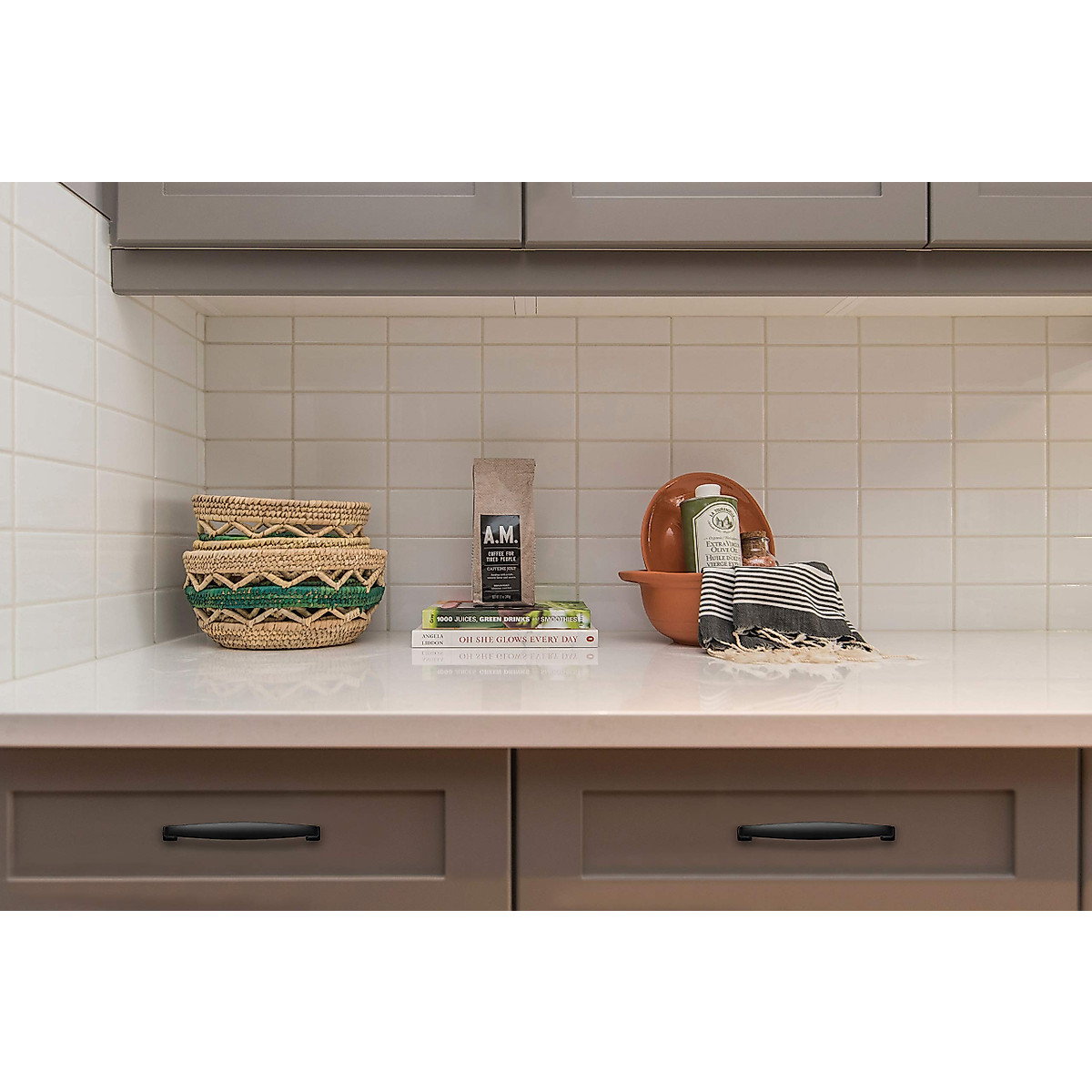 Ravinte 5 Pack Solid 5 Inch Kitchen Cabinet Handles Matte Black Cabinet Pulls Black Drawer Pulls Kitchen Cabinet Hardware Kitchen Handles for Cabinets Cupboard Handles Drawer Handles