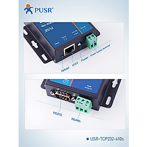 PUSR RS232 RS485 Modbus RTU to Modbus TCP Gateway Serial to Ethernet Converter USR-TCP232-410s ...