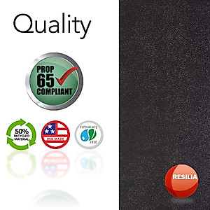 Resilia Office Desk Chair Mat - for Low Pile Carpet (with Grippers) Black, 36 Inches x 48 Inches, Made in The USA