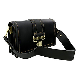 Versace Jeans Couture Black Black Buckle Crossbody Bag for Womens