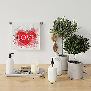 My Little Nest Heart Silhouette Paint Spots Hand Towels Soft Bath Towel Absorbent Kitchen Fingertip Towel Quick Dry Guest Towels for Bathroom Gym Spa Hotel and Bar 30 x 15 Inch