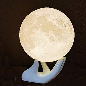 LSHCX 3D Moon Lamp Stand Crystal Ball Stand Suitable for Home, Bedroom, Living Room, Office Decoration, 3.14in L x 1.85in H, 2 Pack(Ceramic)