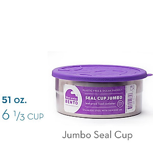 Ecolunchbox Stainless Steel Leak-Proof Large Round Food Container, Jumbo