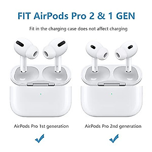 SIXFU 4 Sizes Replacement Ear Tips Compatible with AirPods Pro and AirPods Pro 2, Updated Ear Buds Silicone Tips Including Extra Small Size with Portable Storage Case (XS/S/M/L)