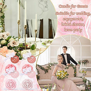 Treela 24 Set Flower Candles Wedding Candle Favors for Guests Pink Champagne Rose Shaped Tealight Candles Mini Flower Candles for Return Gift Wedding Birthday Bridal Shower Housewarming Party