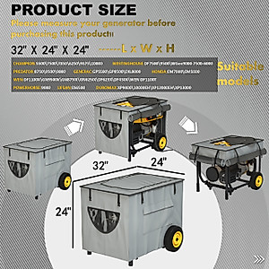 GEHENG Generator Covers With Bracket,Generator Covers While Running,Top Can Be Opened for Refueling, 600D Waterproof Oxford Cloth+200D Double Layer Design,Tear Resistant, 100% Heavy Duty Waterproof