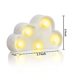 3 Pcs LED Cloud Night Light Can Be Hung On The Wall Kids Room Room Light, Suitable for Birthday Party Holiday Decoration Baby Room Nursery Decoration (Cloud)