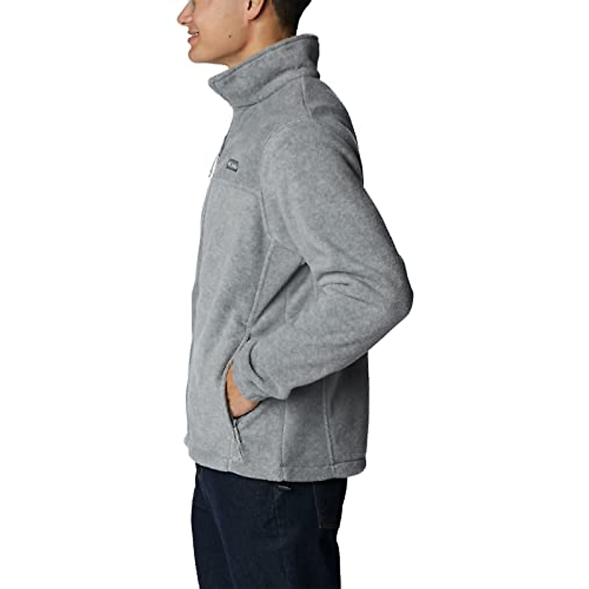 Columbia Apparel Steens Mountain 2.0 Full Zip Fleece Jacket, Light Grey Heather, Large