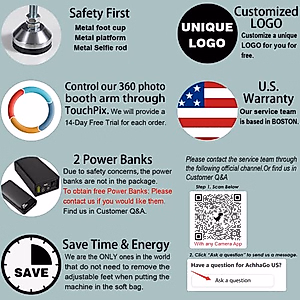 360 Photo Booth 360 Video Booth 360 Platform Remote Control Automatic Slow Motion 360 Spinner 360 Motorized SpinCam 360 Video Portable Selfie Platform for Weddings Parties Halloween Christmas achhago