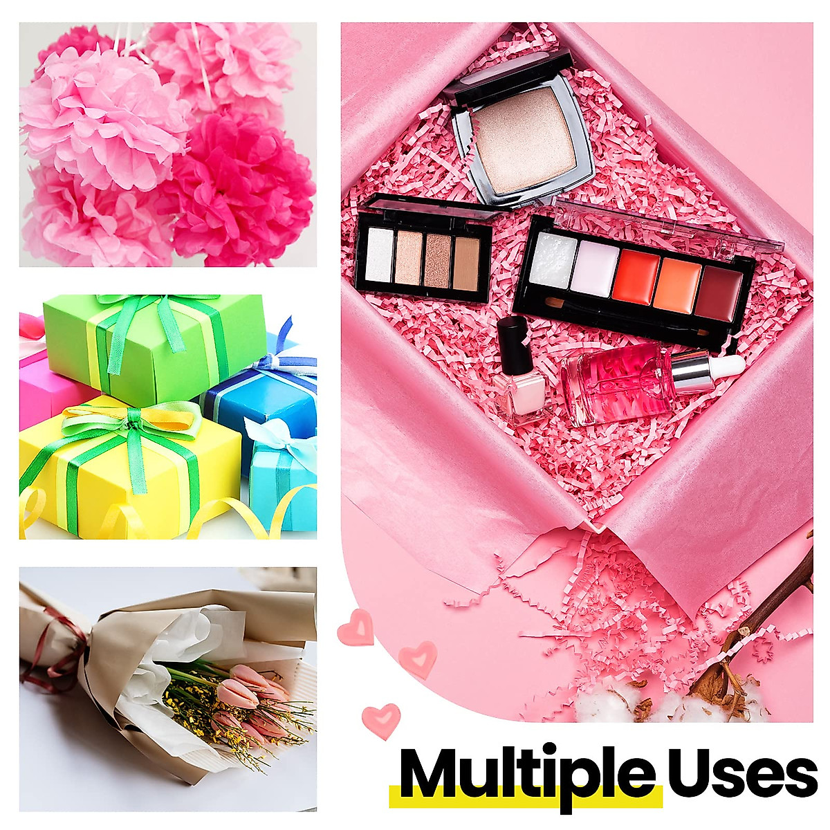 500 Pieces Colored Tissue Paper Bulk 26'' x 20'' Tissue Paper for Gift Wrapping Gift Bag Paper Tissue Craft Tissue Paper for Birthday Party Weddings Baby Showers