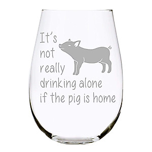 The Pig is Home Stemless Wine Glass – Ideal for Pig Lovers
