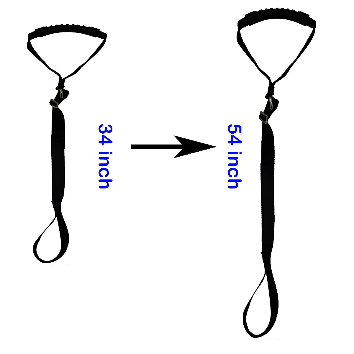 Kayak Stand Up Assist Strap Pull Up Strap Multi-Purpose Kayak Canoe Drag Strap,Strong Handle Adjustable Length from 34-54 inch (with Paddle Leash)