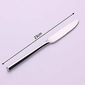 Aimilan 20 Piece Flatware Set Service for 4, 18/10 Stainless Steel Hexagonal diamond Handle Silverware Set, Thickened tableware Cutlery Set, Mirror Polished, Dishwasher Safe