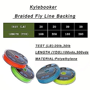 Fly Fishing Dacron Braided Backing Line Abrasion Resistant Trout Fly Line（20lb-300yds,Green）