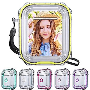 AIPNIS Custom Photo AirPods Case,Personalized Transparent TPU Shockproof Protective Case Gift,for Airpods 1&2 Cover, with Hand Rope