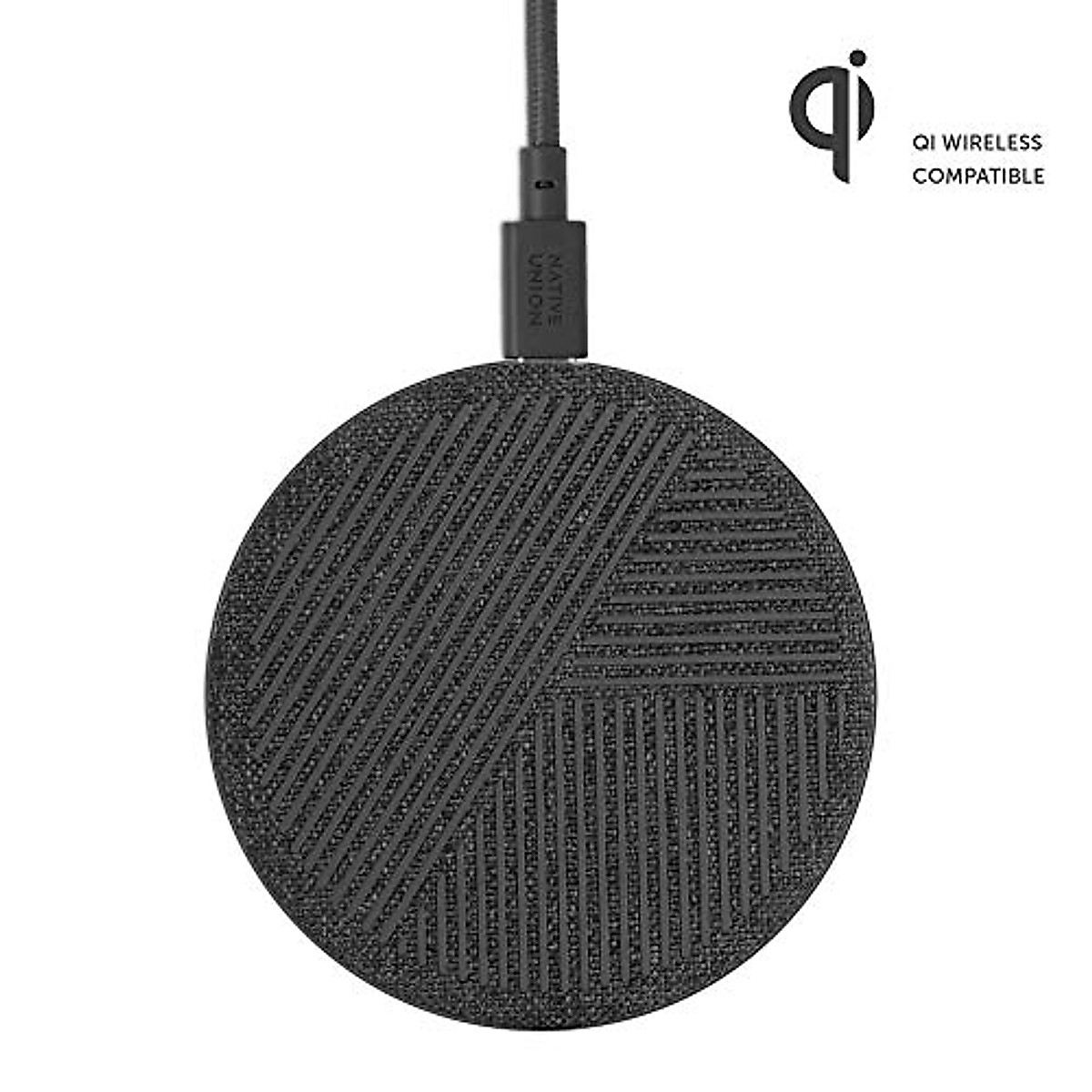 Native Union Drop - High Speed Wireless Charger [Qi Certified] 10W Non-Slip Fast Wireless Charging Pad - Compatible with iPhone 12/12 Pro/12 Pro Max/12 mini/11/11 Pro/11 Pro Max (Slate)