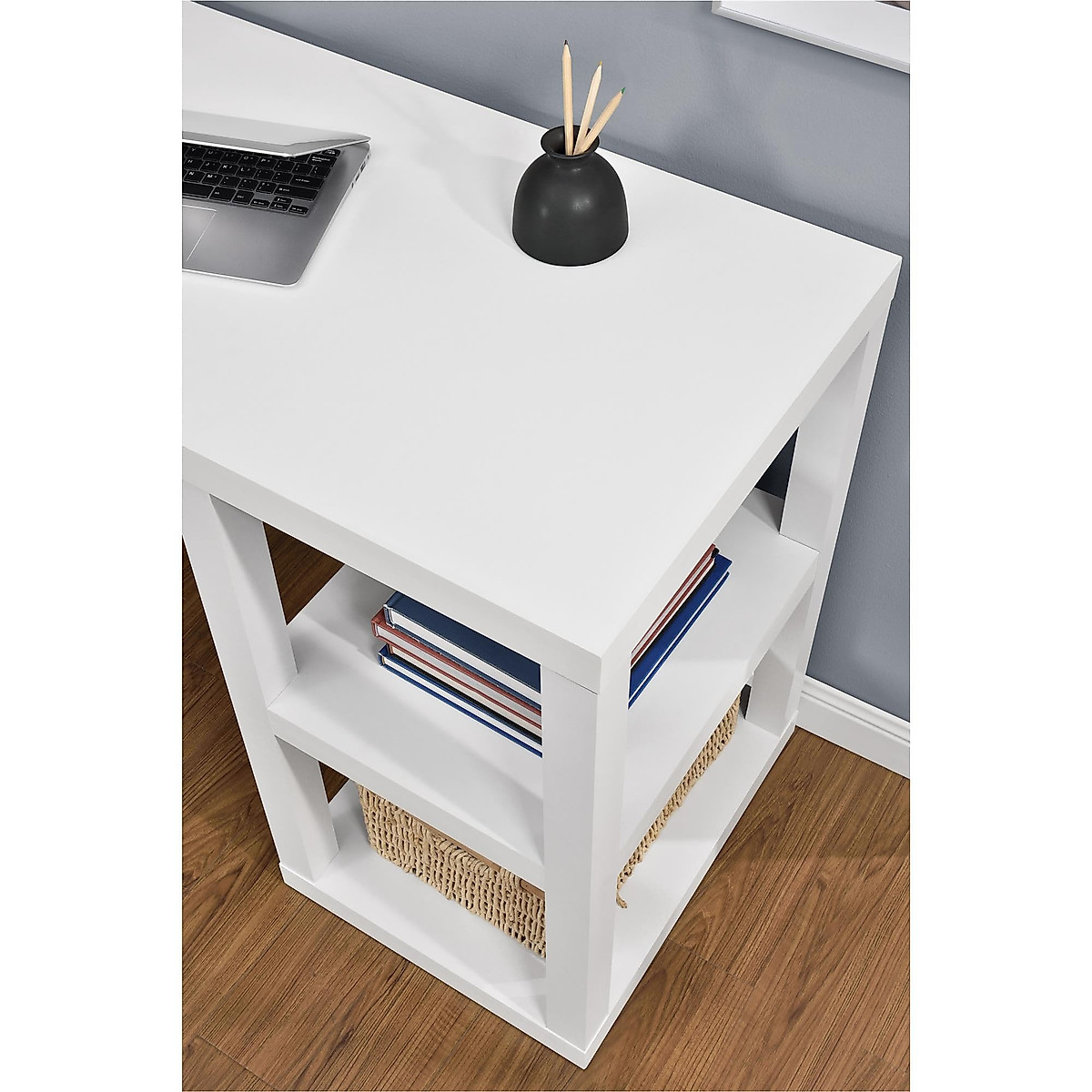 Ameriwood Home Parsons Double Pedestal Computer Desk, White