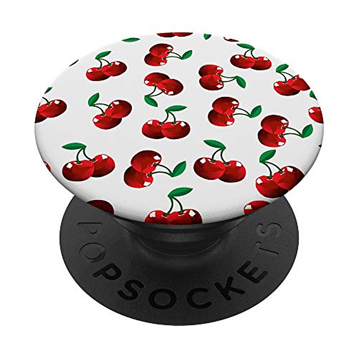 Cherry Pattern on White PopSockets PopGrip: Swappable Grip for Phones & Tablets