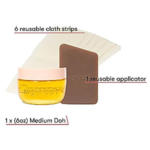 Sugardoh Sugar Wax Kit, TikTok Made Me Buy It, Sugaring Hair Removal with Medium Sugaring Paste At Home Hair Remover For Women & Men Facial, Arms, Legs,& Body Hair