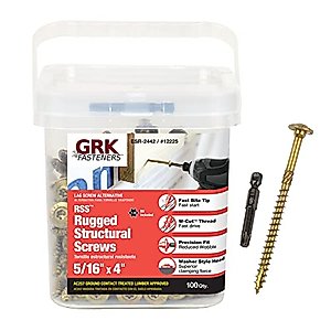 GRK FASTENERS 12225 RSS 5/16" x 4" SCREWS 100CT