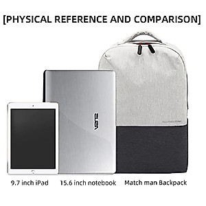 JOHNMOJIE Computer Backpack 15.6 Inch,Stylish School Laptop Backpack for boy and girl, Computer Bag for Men and Women (Black grey)