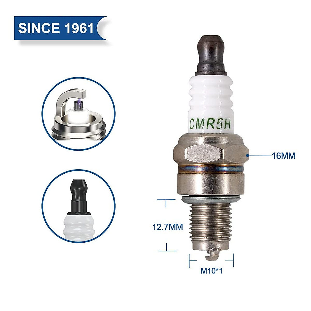 TORCH CMR5H Spark Plug Replace for NGK CMR5H Spark Plug, for CHAMPION 965 RZ7C, Fit Stihl FC70 BR500 BR550 BR600 Honda Husqvarna Rep, OEM, ea