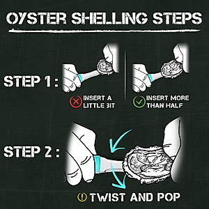 JASON Non-Slip Oyster Shucking Knife - 2 Pcs Stainless Steel Oyster Shucker Updated Clam Knife with Gift Box, Seafood Opener Tools Kit