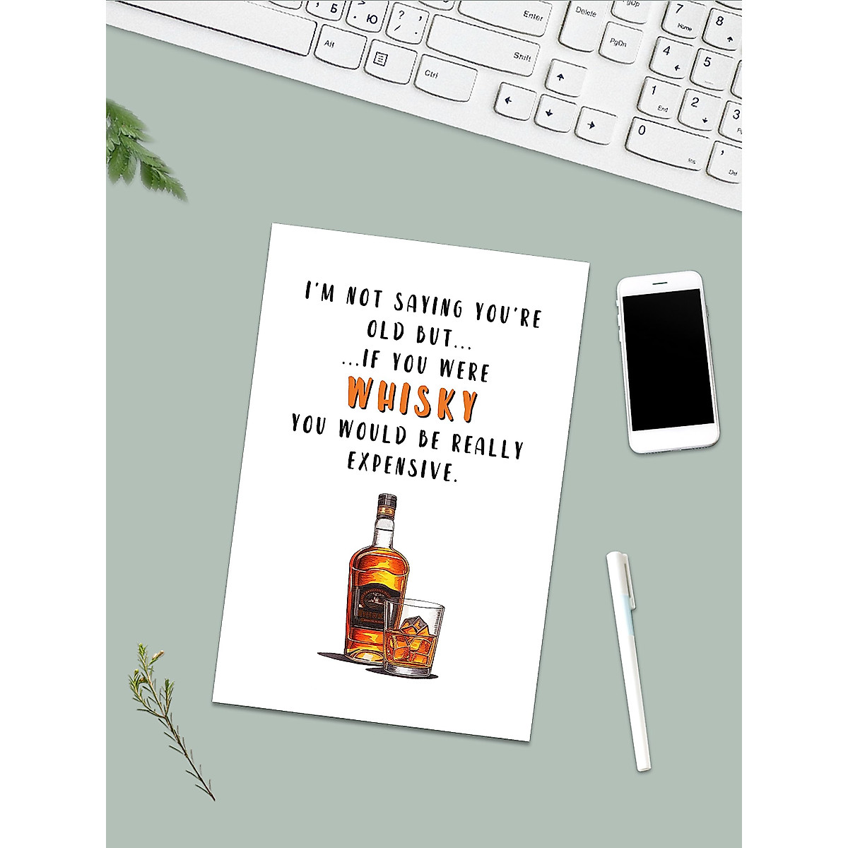 Zoytonky Funny Whiskey Birthday Card for Men Women or Friend, Humor Bday Card for Boyfriend Girlfriend,I'm Not Saying You're Old Cute Birthday Card for Family 30th 40th 50th 60th 70th