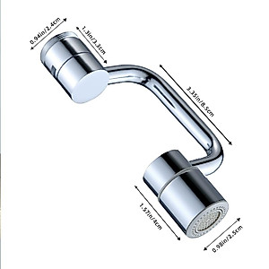 SELLO 1080° Rotating Faucet Extender for Bathroom Sink, Sink Water Faucet Aerator with Brass Extension, Kitchen Faucet Extender with 2 Mode Splash,Adjustable Swivel Arm