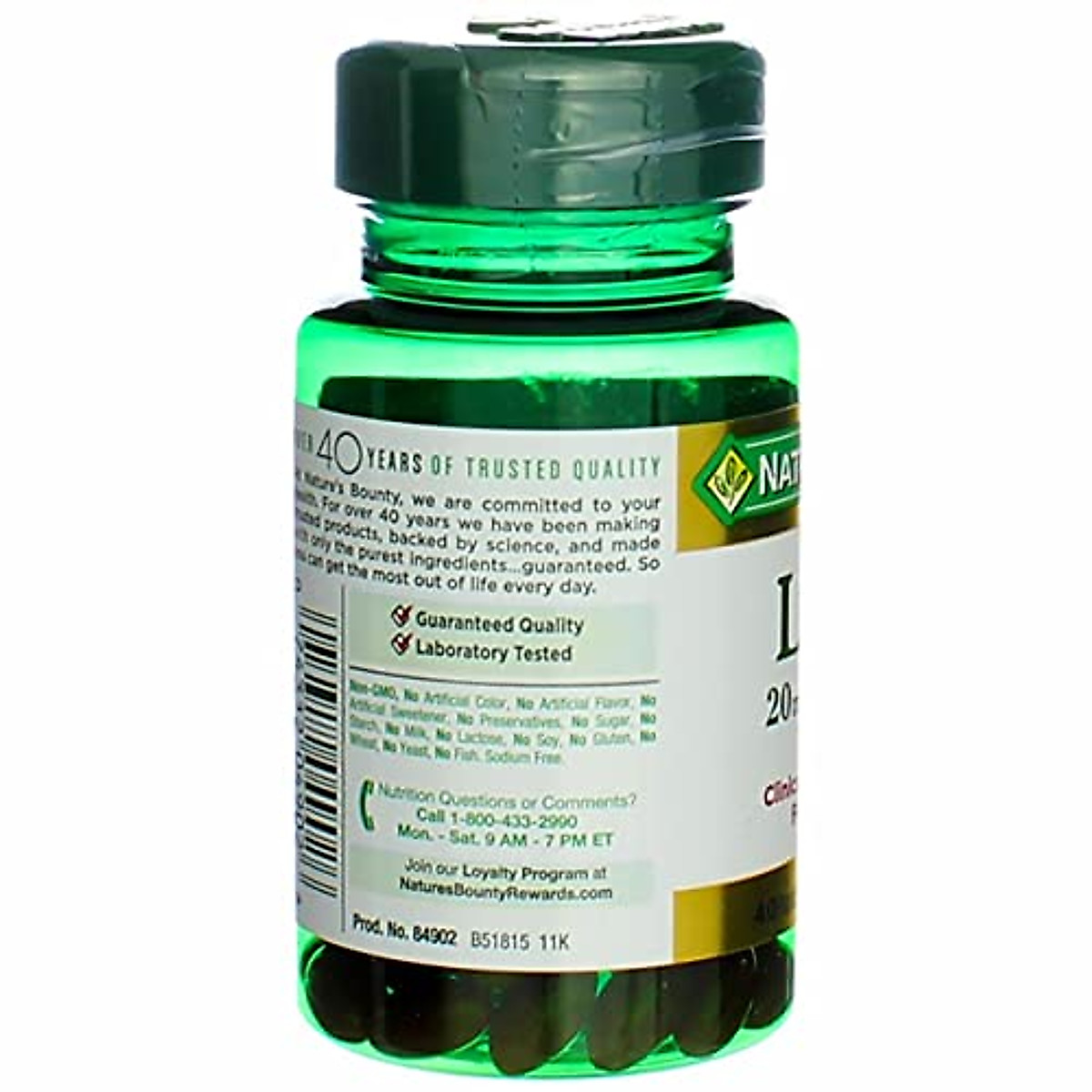 Nature's Bounty Lutein -- 20 mg - 40 Softgels