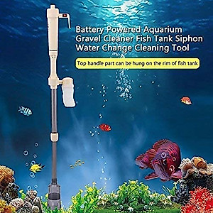 Aquarium Gravel Cleaner, Battery Powered Fish Tank Washer Siphon Water Change Cleaning Tool for Aquarium Fish Tank